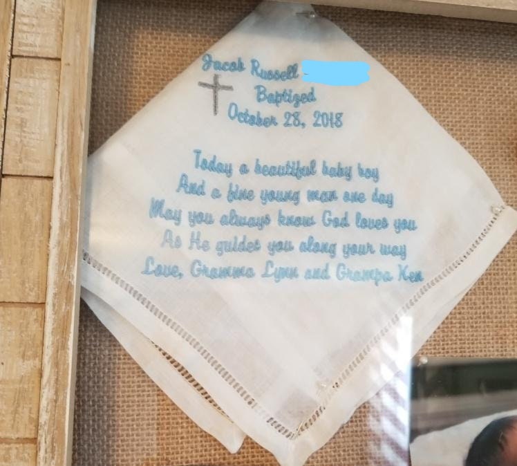 Baptism Handkerchief Poem For Boys